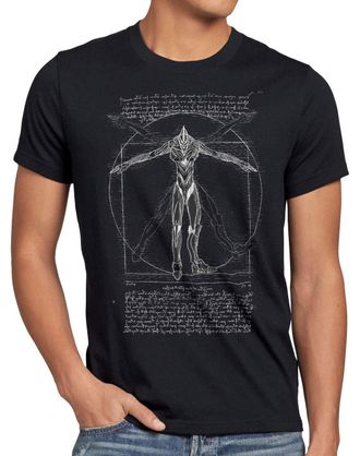 style3 Vitruvianischer Evangelion Herren T-Shirt eva-01 Anime Roboter Kaiju, Gr&ouml;&szlig;e:XXL, Farbe:Schwarz