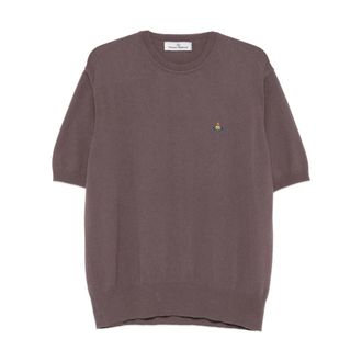 Vivienne Westwood Brauner Logo-bestickter Crew Neck Pullover - - Knitwear - Herren - Braun - L