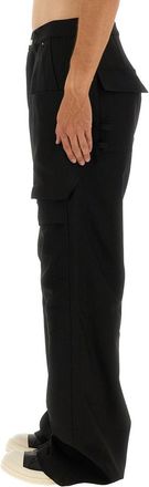 Rick Owens New Wool Cargo Pants - Black