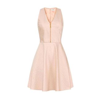 Elisabetta Franchi Femme, Robes, Rose, Taille: 40 FR Robe en tissu taffetas avec imprim&eacute; autruche
