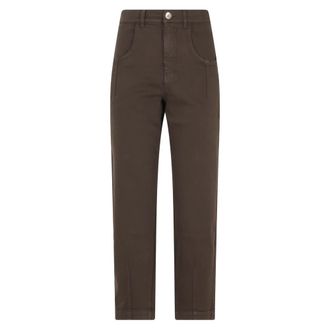 Eleventy Stretch Cotton Hosen - - Trousers - Damen - Braun - S