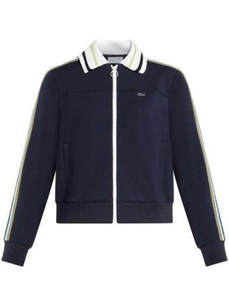 Lacoste cardigan &agrave; logo brod&eacute; - Bleu