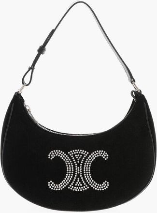 Celine Velvet Hobo AVA Bag with Rhinestone Monogram Gr&ouml;&szlig;e Unica
