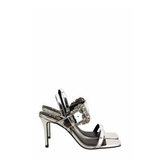 Versace Jeans Couture Femme, Chaussures, Gris, Taille: 40 EU Sandales &agrave; talons hauts
