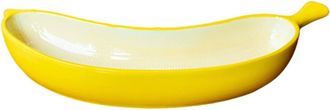 Soimiss Keramik-bananen-servierplatte Kreatives Obst-design Langlebige Mikrowellen Spülmaschinenfeste Obst-schalen Längliche Snackplatte für Vorspeisen Desser