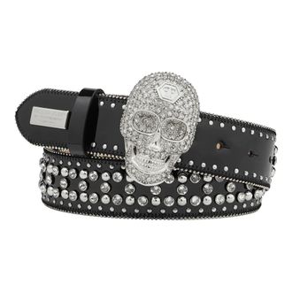 Philipp Plein Ceinture Skull Crystal - Femme - Accessoires - Noir - Taille: 70 CM