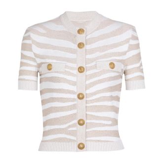 Balmain Strickjacke mit Zebramuster - - Knitwear - Damen - Mehrfarbig - S