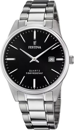 Festina unisex, Accessoires, Gris, Taille: ONE Size Classics Montre Analogique en Acier Inoxydable