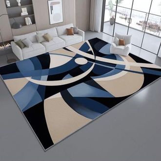 Generic Tapis Salon 160 x 230 cm, Design G&eacute;om&eacute;trique Abstrait Moderne Textures, Color&eacute; Tapis Antid&eacute;rapant &agrave; Poils Courts, Facile &agrave; Entretenir pour Salon, Sall