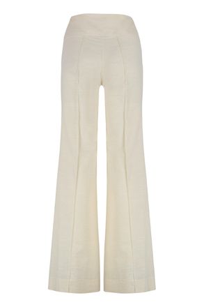 Versace Jeans Couture Womens Straight-Leg Cotton Trousers Cream Straight