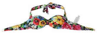 Dolce & Gabbana Womens Multicolor Floral Print Swimwear Bikini Tops Nylon Elastane