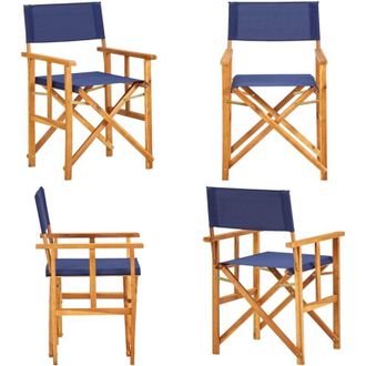 vidaXL Vidaxl - Chaise de metteur en sc&egrave;ne bois massif dacacia bleu - Chaise De Jardin - Chaise Pliable - Chaise Ext&eacute;rieure - Mobilier De Jardin - Acacia