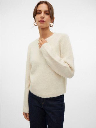 Vero Moda Strickpullover VMNOVAH LS O-NECK PULLOVER GA NOOS Materialmix, regular fit