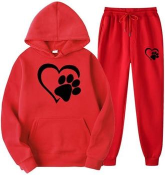 Generic Ensemble dentraînement 2 pièces pour femme - Tenue dhiver et dautomne à capuche confortable - Vêtement de détente décontracté à capuche et pantalon de