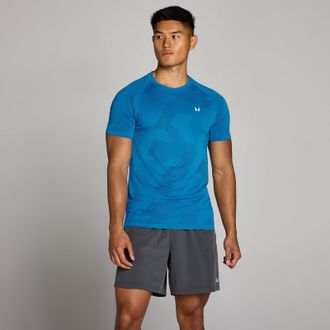 MyProtein T-shirt sans couture MP Tempo Pillar Graphic homme - Bleu track - XS