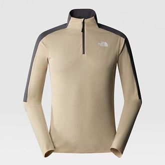 The North Face The North Face T-shirt Manches Longues &Agrave; Col Zipp&eacute; Pour Homme Granite Sand-anthracite Grey Taille XS