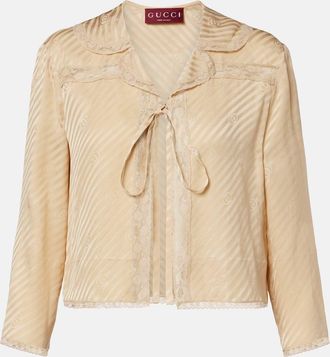 Gucci Top Interlocking G aus Seiden-Jacquard