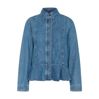 Inwear Feminine Denim Shirt mit R&uuml;schen-Details - - Blouses & Shirts - Damen - Blau - M