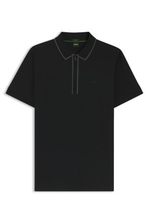 BOSS Herren Philix Tape Poloshirt aus Stretch-Baumwolle mit Kontrast-Streifen Schwarz001 XXXL