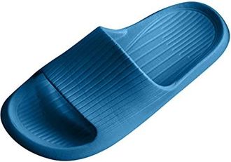 Generic Pantoufles dété pour homme - Couleur unie - Sandales de douche - Confortables - Semelle épaisse rembourrée - Pour homme et femme, bleu marine, 40 2/3 