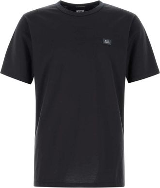 C.P. Company C.p. Company, Homme, Tops, Noir, Taille: M T-shirt en coton &agrave; manches courtes