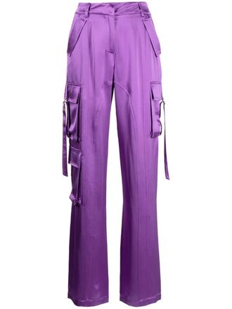 Retrof&ecirc;te Cargohose mit geradem Bein - Violett