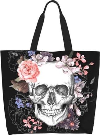 Generic Roses Cr&acirc;ne Sac &Agrave; Bandouli&egrave;re Pliable Tote Bag L&eacute;ger Sac A Main Femme Pour Gym Voyage Universit&eacute;