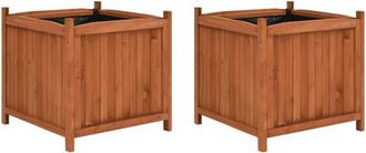 vidaXL Vidaxl - Jardini&egrave;res sur&eacute;lev&eacute;es 2 pcs 50x50x50 cm Bois de sapin