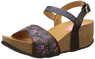 Desigual Femme White Flowers Sandales Bride Arriere, Noir (Black 2000), 36 EU