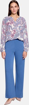 Betty Barclay Schlupfbluse BETTY BARCLAY Damen mit Print, Damen, Gr. 36, beige, blau, Obermaterial: 100% Viskose, figurumspielend normal, V-Ausschnitt, Blusen Schlu