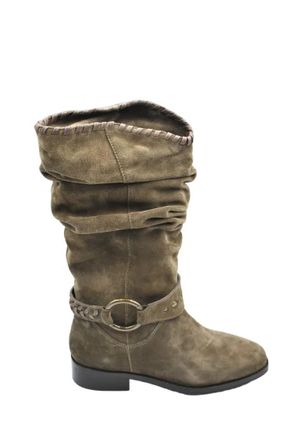 Janet & Janet Stiefel - Slouchy Brown Suede Mid-Calf Boots - Gr. 36 (EU) - in Grau - f&uuml;r Damen