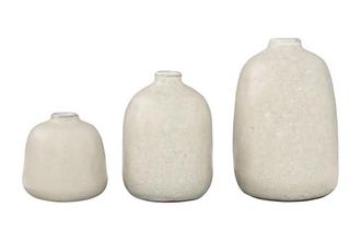 Creative Co-op Light Grey Terracotta with Pitted Sand Finishes (Set of 3 Sizes) Vasen, grau