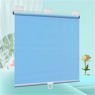 Generic Verdunkelungsrollos, Sonnenschutzrollos ohne Bohren, 35/50/75/90/115/130 cm Verdunkelungsvorh&auml;nge, Sonnenschutz-Thermorollos f&uuml;r Fenster, blau-90x150c