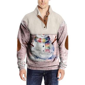 Generic Sweats à capuche à manches longues pour homme - Style décontracté - Imprimé de Noël en 3D - Col rond - Manches longues, Mr3, L