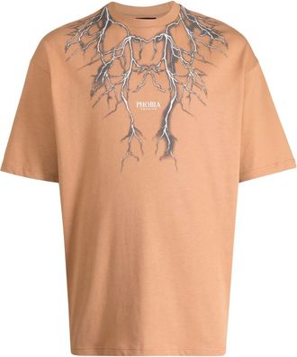 Phobia Archive t-shirt en coton à imprimé graphique Lightning - Marron