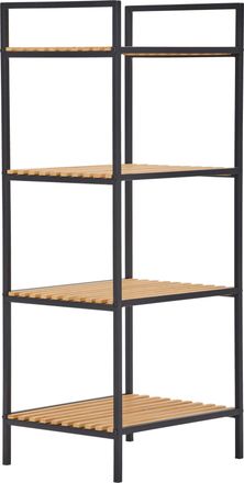 Xora Regal, Braun, Natur, Schwarz, Metall, Naturmaterialien, 4 F&auml;cher, 39x95x32.5 cm, Typenauswahl, stehend, in verschiedenen Gr&ouml;&szlig;en erh&auml;ltlich, Wohnzimmer