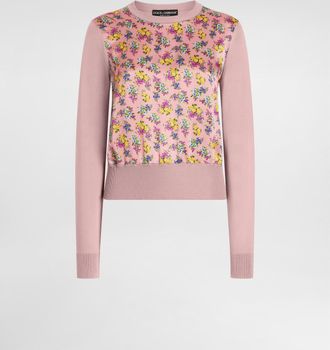 Dolce & Gabbana Small Floral-print Silk Satin Pullover - Frau Strickwaren Multicolor 42