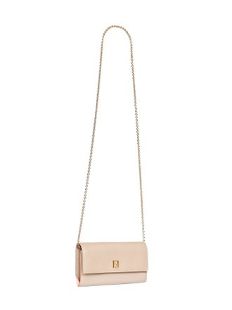 Fendi Womens Wallet On Chain Continental Ff Taupe Leather Calf Bag