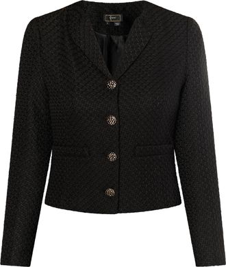 Faina Boucl&eacute;-Jacke Damen schwarz