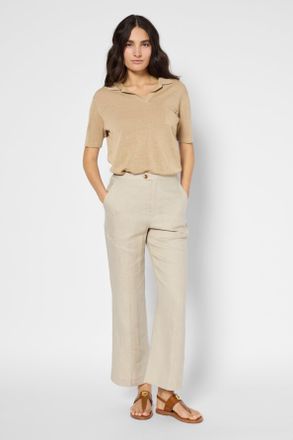 Gerard Darel Pantalon droit en lin - LYS - Ficelle