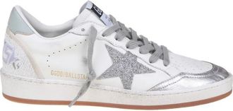 Golden Goose Low-Top Sneaker - White And Silver Leather Ballstar - Gr. 40 (EU) - in Wei&szlig; - f&uuml;r Damen
