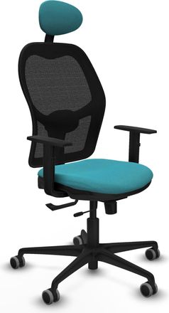 Piqueras y Crespo Jorquera Schreibtischstuhl mit 1D-Armen, h&ouml;henverstellbarer Lendenwirbelst&uuml;tze und festem Kopfteil, ausgestattet mit Syncro/Traslack und injiziertem S