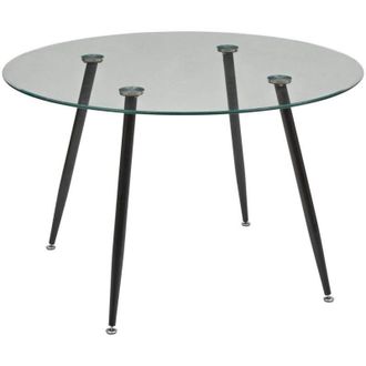 Atmosphera Esstisch aus geh&auml;rtetem Glas 4-Sitzer Ostras D120cm - Atmosphera cr&eacute;ateur dint&eacute;rieur