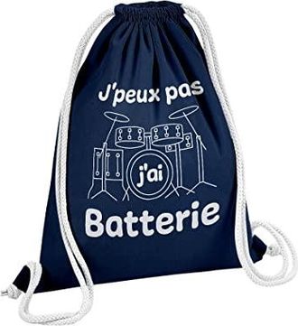 Fabulous Sac de Gym en Coton Bleu JPeux Pas Jai Batterie Rock Instrument Musique 12 Litres