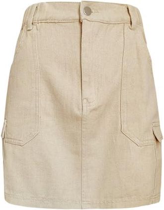 Generic Jupe Short Femme - Jupe en Jean pour Femmes Jupe Douce Aux Hanches Taille &eacute;Lastique Poche Cargo Jupe en Jean Jupe Violette Grande Taille