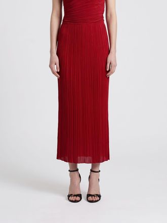 Balmain Plissierter Midi-Rock aus Cr&ecirc;pe mit hinterem Rei&szlig;verschluss