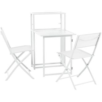 SVITA Balkon-Set platzsparend Balkon-M&ouml;bel kleiner Balkon klappbar Wei&szlig; - Svita