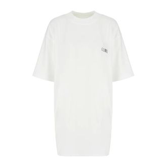 Maison Margiela Femme, Tops, Blanc, Taille: 34 FR Oversized Small Logo T-Shirt