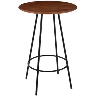 M&S Collection Table haute ronde 60x105 cm en bois et m&eacute;tal - JUNDRO