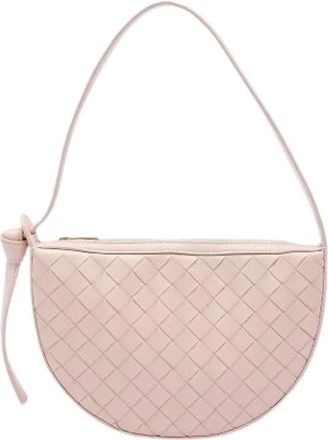 Bottega Veneta Sac bandouli&egrave;re tress&eacute; doccasion - Femme - Pre-owned - Rose - Taille: ONE Size